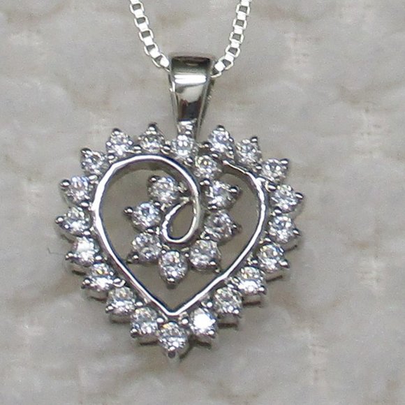 Absolute Simulated Diamonds/HSN | Jewelry | Absolute Heart Pendant W8 ...